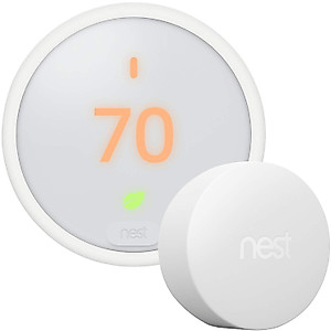 Google Nest Thermostat E - Programmable Smart Thermostat for Home T4000ES - 3rd Generation Nest Thermostat (Frosted White)- Compatible with Alexa