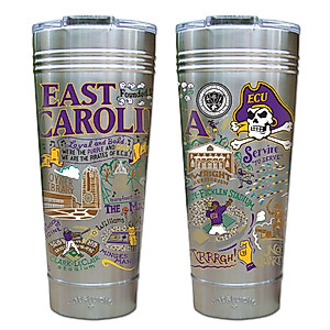 Catstudio East Carolina University Collegiate Thermal Tumbler | Triple Wall Insulation With Non Slip Bottom | Great College Travel Cup for Water, Coffee, Tea, or Smoothies