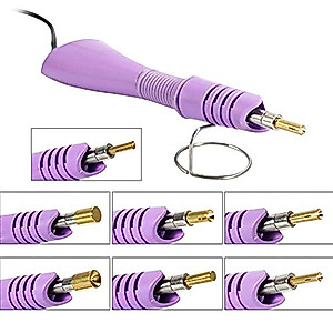 Hotfix Applicator,DIY Hot Fix Rhinestone Setter Applicator Wand Tool Kit Set with 7 Different Sizes Tips,Support Stand (Pink)