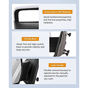 ITOPUP Towing Mirrors Fit for 2004-2014 for Ford for F150 Tow Mirrors with Power Control Heated Turn Signal Puddle Light Chrome Metallic Finish 1 Pair of Mirrors Left Side and Right Side