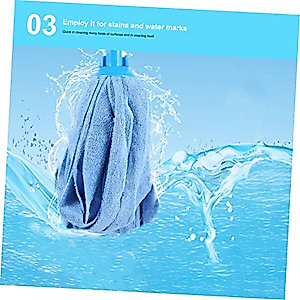 Healvian 2pcs Mop for Wood Floors Household Cleaner Floor Mops Commercial Mop Round Shape Mop Head Cloth Mop Refill Mop Head Refill Butuo Replacement Head Detergent to Rotate Washable Blue