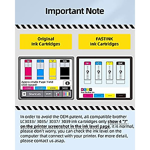 LC3037 BK/C/M/Y Ink Cartridges,High Yield,4 Pack,Replacement for Brother LC3037 XXL, Work with Brother MFC-J5945DW MFC-J6945DW MFC-J5845DWXL MFC-J6545DWXL Printer,LC3037BK, LC3039BK, LC3039