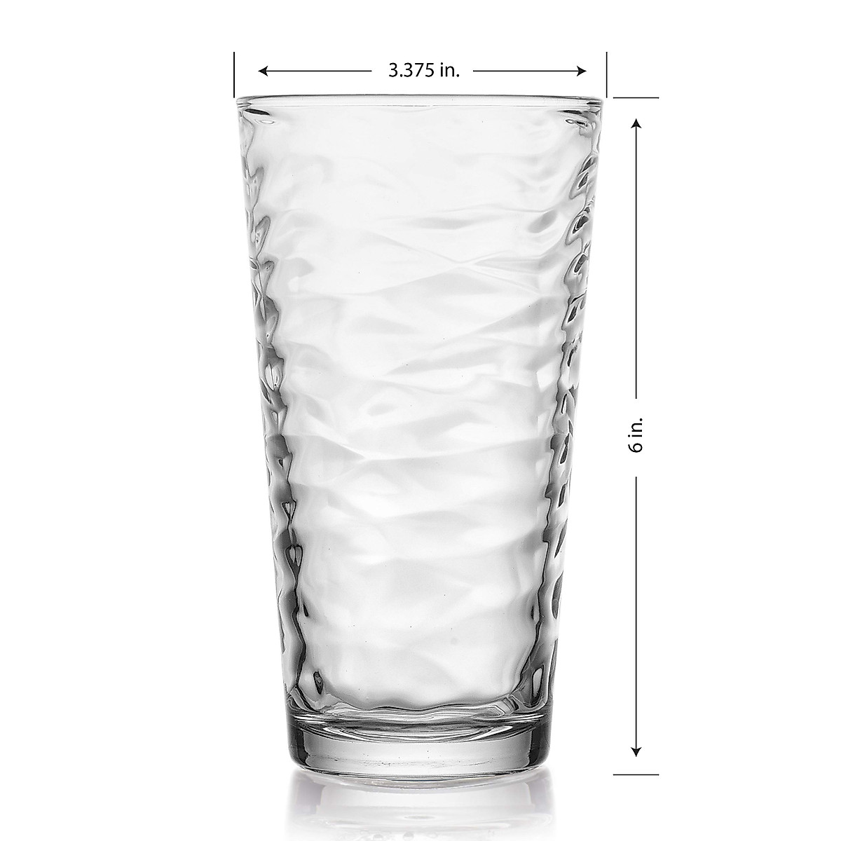 Modern Drinking Glasses12 Piece Set, Reflection Glassware, Includes 6 Cooler Glasses(17oz) 6 DOF Glasses(13oz) 12-piece Elegant Glassware Set (6 - 17 oz coolers 6 - 13 oz Rocks)