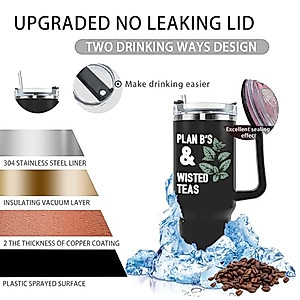 40 oz Tumbler with Handle and Straw Plan B’S & Twisted Teas Tumbler with Lid and Straw Insulated Tumbler Stainless Steel Tumblers