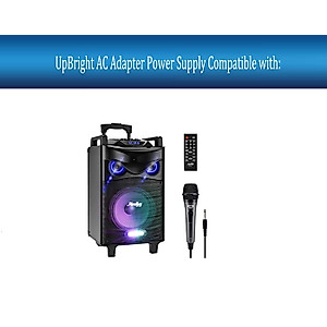 UpBright 12V AC/DC Adapter Compatible with Moukey Model MTs8-1 MTs81 12VDC 4.5Ah Lead-Acid Battery Karaoke Machine Portable Bluetooth Trollry Speaker 8" Subwoofer PA System Power Supply Cord Charger