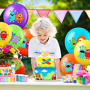 60 Pieces Bash Balloons Decorative Birthday Party Supplies Kids' Party Balloons 6 Styles Balloon Toy Kid for Kids Boys Girls Birthday Party Favors