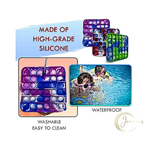 Bubble Push Pop Tie-Dye Sensory Fidget Pop Toy- Stress, Anxiety & Tension Relieve, Family Game Night, Great for Anyone with Autism, ADHD, ADD, Gift Idea for All Ages (Blue/Purple)