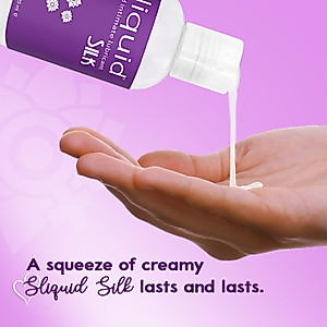 Sliquid Silk Intimate Lubricant - Silicone & Water-Based Lube Blend for Women/Men/Couples, Hypoallergenic Lube, Hybrid Silicone Lube & Water-Based Lubricant, Waterproof, Unscented, 4.2 Fl Oz