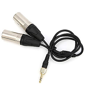 Audio Cable, 3.5mm Stereo Aux Jack Adapter Dual XLR Audio Output Cable, Universal Connecting Cable Microphone Cable, Compatible for COMICA WM200A,WM300A,WM100 PLUS