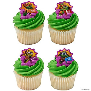 DecoPac Teenage Mutant Ninja Turtles Turtle Power Rings, Cupcake Decorations For Birthday Party, Cakes, And Celebrations - 24 Pack