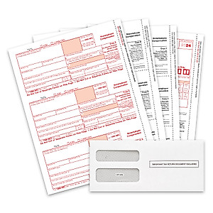 Blue Summit Supplies 1099 NEC Tax Forms 2022, 50 4 Part Tax Forms Kit, Compatible with QuickBooks and Accounting Software, 50 Self Seal Envelopes Included