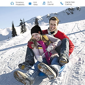 Wireless Beanie Hat V5.0 Beanie Headset Music Hat Wireless Stereo Headphones Built-in Speaker Winter Cap Knit Hat Stocking Stuffer Gifts for Men Women Boys Girls (A)