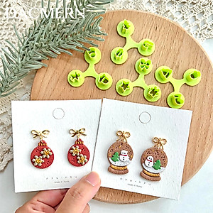 Mini Christmas Clay Cutters - Dacmern 12 Shapes Mini Christmas Polymer Clay Cutters, Small Winter Clay Earring Cutters for Christmas Clay Earrings Making (12Pcs Mini Studs Sets)