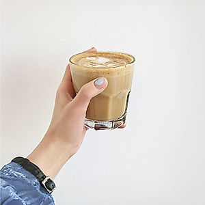 ECODECO 4 Cocktail Glasses - 9 Ounce - Gibraltar Old Fashioned Rocks Tumblers - w/Straws