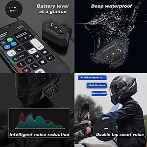 Motorcycle Bluetooth Helmets, Full Face Flip up Front Dual Visors Modular Helmets, DOT/ECE Approved for Men Women Adults Dirt Bike Motocross ATV Motorbike Street Scooter Integrated Helmets -L-L