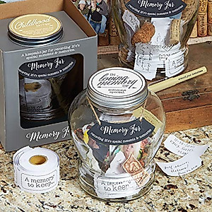 Top Shelf "In Loving Memory" Memory Jar ; Thoughtful Condolence Gift Ideas ; Unique Memorial Gifts ; Keepsakes for Friends and Family ; Kit Comes with 180 Blank Tickets, Pen, and Decorative Lid