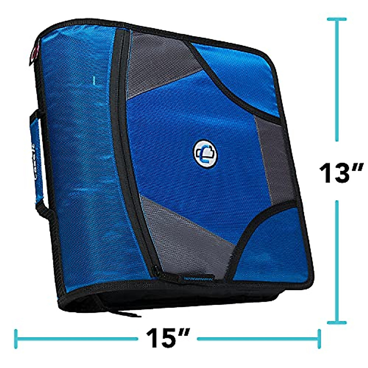 Case-it The King Sized Zip Tab Zipper Binder - 4 Inch D-Rings - 5 Subject File Folder - Multiple Pockets - 800 Sheet Capacity - Comes with Shoulder Strap - Purple D-186