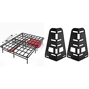 ZINUS SmartBase Super Heavy Duty Mattress Foundation with 4400lbs Weight Capacity / 14 Inch Metal Platform Bed Frame, Queen & SmartBase Headboard and Footboard Brackets, Set of 2