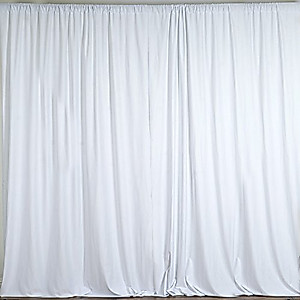 BalsaCircle 10 ft x 10 ft White Polyester Photography Backdrop Drapes Curtains Panels - Wedding Decorations Home Party Reception Supplies