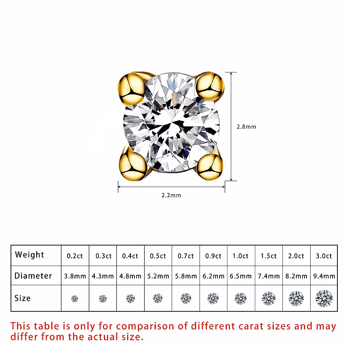 La4ve Diamonds 14K Diamond Gold Stud Earrings for Women, Small Safety Screw Back Earplugs (Diamond Quality IJ-I3) Diamond Accent Earrings for Boys, Jewelry Gifts for Women