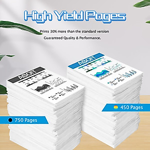 62XL Ink Cartridges Combo Pack(2 Black) Replacement for HP 62 62XL Ink Cartridge Compatible for HP Envy 5540 5549 5640 5660 7640 7645 OfficeJet 5740 5741 8040 Office