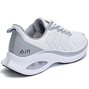 Autper Mens Air Running Shoes Lightweight Athletic Trail Tennis Sneakers for Gym Jogging Sport Whitegrey US 11.5