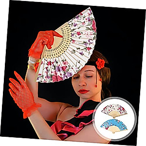MUSISALY 2pcs Chinese Dancing Fans Chinese Silk Fans Silk Folding Fans folded fan Japanese Style fan Hand Bamboo Fans Japanese Hand Fan mini fan decorate men and women Chinese style Wooden