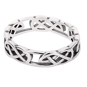 CloseoutWarehouse 925 Sterling Silver Celtic Wicca Pagan Eternity Ring (Sizes 2-15) (Silver, 8)