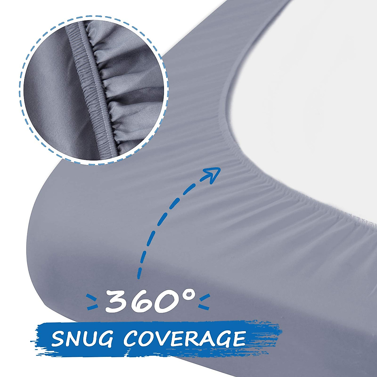 Crib Sheets for Boys,2 Pack Fitted Crib Sheet Set, Soft Microfiber Baby Sheets for Standard Crib and Toddler Mattresses, 28''x52'',Grey and Navy