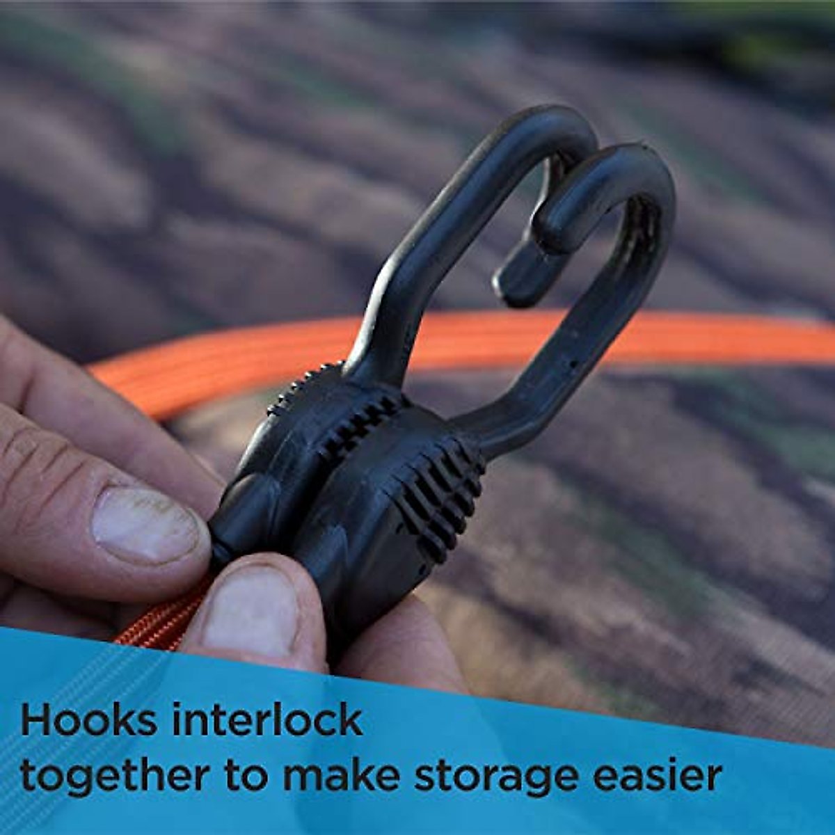 SMARTSTRAPS - 215 SmartStraps Bungee Cords (10pc Value Pack) – Secure Luggage, Coolers and Other Light Loads for Transport – Flat Strap Bungee Cords Distribute Load to Reduce Slipping