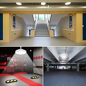 dephen 90W Round LED Canopy Light, 5000K Parking Garage Lights, 10350Lumens LED Ceiling Light AC120-277V Canopy Lighting for Gas Station Barn Warehouse Storage (UL-Listed)