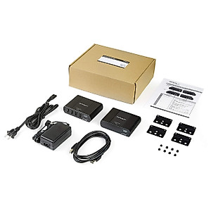 StarTech.com 4 Port USB 2.0 Extender Over Ethernet/IP Network Hub - Up to 330ft (100m) - USB Over Gigabit LAN or Direct Cat5e/Cat6 Cable (RJ45) Extender Adapter - USB Extender Kit (USB2G4LEXT2NA)