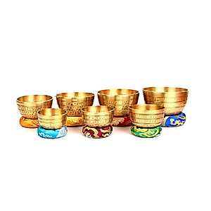 Chakra Healing Tibetan Bronze Singing Bowl 7 Sets of Meditation Bowls From Nepal