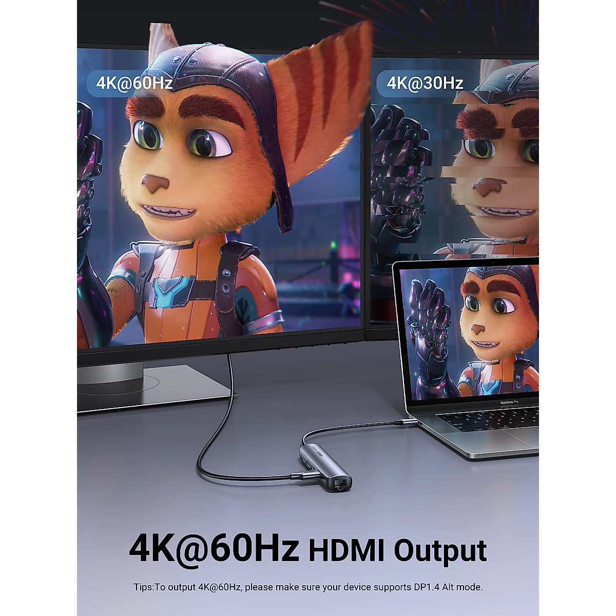 UGREEN USB C Hub 60Hz, 5-in-1 Gigabit USB C to Ethernet Adapter with 4K HDMI, 100W Power Delivery, 2 USB 3.0, Compatible with MacBook, iPad Pro, iPhone 15 Pro/Pro Max, Dell, HP, Surface, Switch