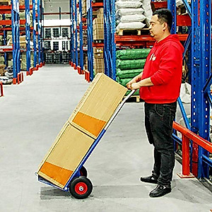 MTYLX Hand Pull Heavy Cart,Multipurpose Foldable Trolley Handling Helper Trailer Portable Luggage Cart Hand Truck 100Kg Load Capacity () for Luggage, Travel, Auto, Moving and Office Use,Blue,37X29X11