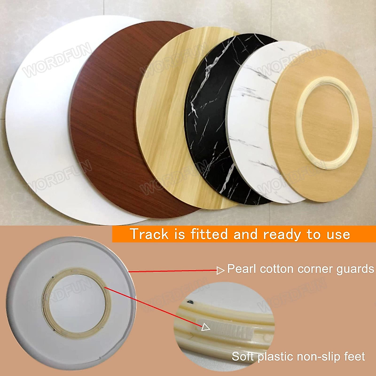 Wooden Lazy Susan Serving Tray, Dining Table Organizer Tray, Kitchen Swivel Plate, Tabletop Organizer, Round Turntable, Smooth Rotation, Rotating Serving Board (Color : D, Size : 70cm-28in)