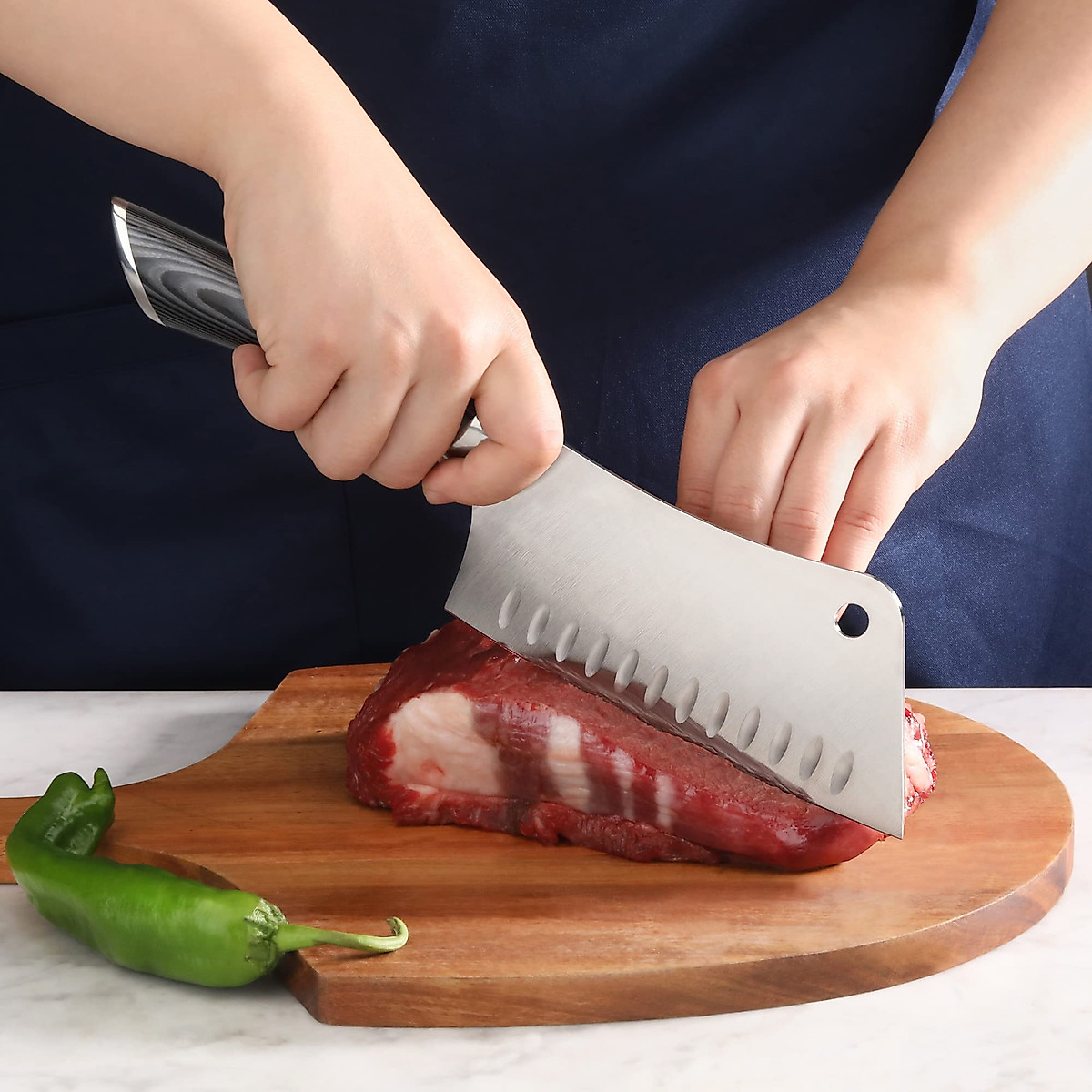 Cangshan NAKA Series 503091 Swedish 14C28N Steel 6-inch Meat Cleaver with Sheath