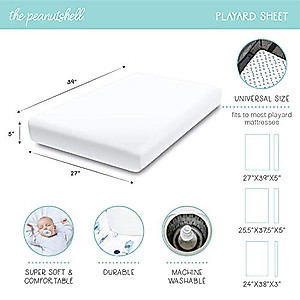 The Peanutshell Fitted Pack n Play, Playard, Mini Crib Sheets for Baby Boys or Girls | 2 Pack Set | Zoo Animals and Tribal Stripes