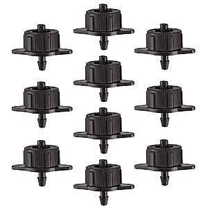 uxcell Pressure Compensating Dripper 1 GPH 4L/H Emitter for Garden Lawn Drip Irrigation with Barbed Hose Connector, Plastic Black 15pcs