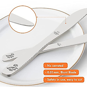 Lehoo Castle Kids Silverware Stainless Steel 6 Piece - Toddler Spoons and Forks Knife Set, Metal Kids Cutlery Set, Toddler Utensils Self Feeding (Dinosaur World)