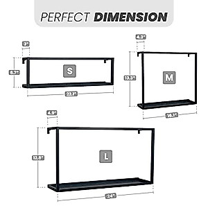 3 Tiered Wall Shelf – Floating Shelf Wall Mounted for Living Room, Bedroom, Bathroom, Kitchen – Wall Display Bookshelf - Storage Rack for Organization and Scandinavian Décor (Modern)