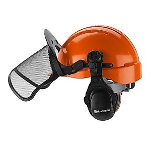 Husqvarna unisex adult 36-38 In. Orange/Gray Tech. Technical Chaps, Orange, 36 to 38-Inch US & Husqvarna 592752601 Forest Head Protection Helmet , Orange