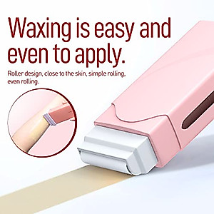 Waxfans Roll on Wax Kit,at Home Waxing Kit for Women ，Easy Rolling Wax roller ，Wax Warmer for Hair Removal,Wax Roller Kit