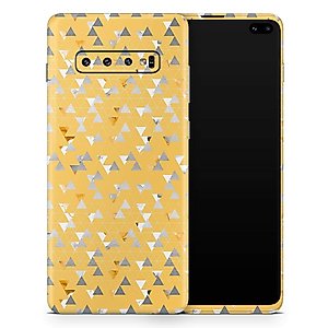 DesignSkinz Karamfila Yellow & Gray Floral V12 Protective Vinyl Decal Wrap Skin Cover Compatible with The Samsung Galaxy S20 (Screen Trim & Back Glass Skin)