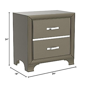 Acme Carine 2 Drawer Nightstand in Champagne