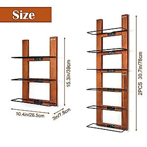 B4Life Wine Racks Wall Mounted, Wall Wine Bottle Display Rack 6 Bottle Wall Wine Racks for Wine Bottles, Wood Wine Holder Wall Mounted for Dining Room, Storage Room, Wine Cellar, Kitchen