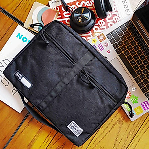 Rough Enough 13 14 Inch Laptop Sleeve Case Bag with Zipper Accessory Pocket for Notebook Computer Black Cordura