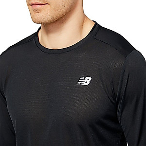 New Balance Men's Accelerate Long Sleeve 22, Black, Large