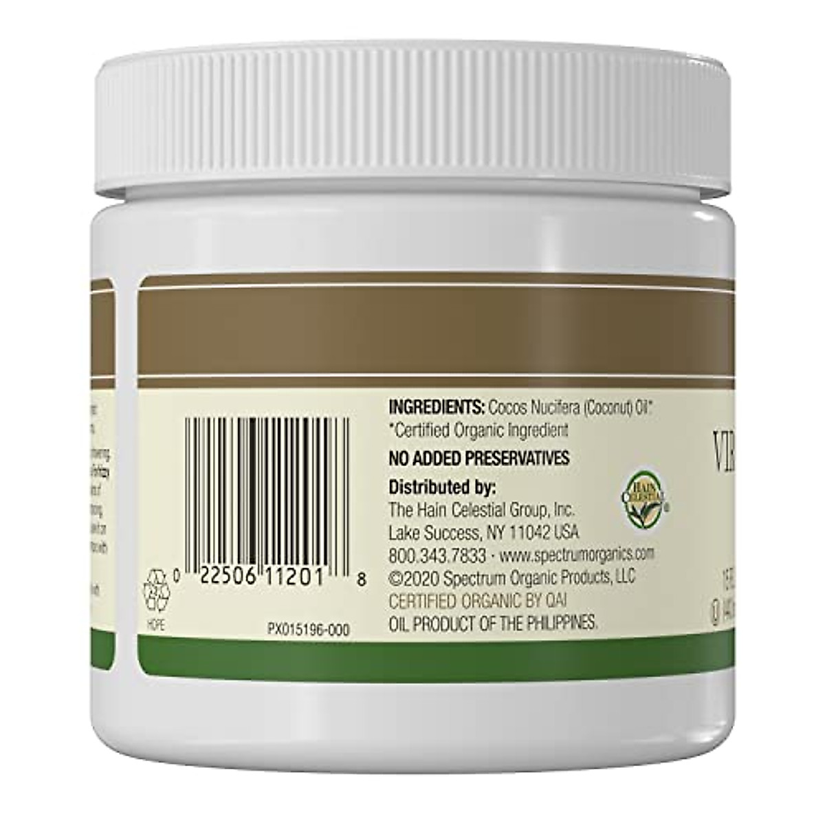 Spectrum Essentials Organic Virgin Coconut Oil, Unrefined, 15 Oz (Packaging May Vary)