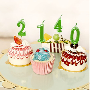 Green Birthday Candles 2 Candle 2nd Two Years Cake Bady Roman Numberal Cool Number Candle No 20 21 22 23 25 24 26 28 27 29